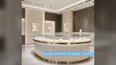 Luxury Curved Jewelry Display Counter with LED Lighting