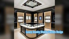Custom Luxury Gold Jewelry Display Counter Showcase