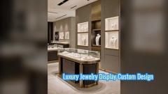 Luxury Black Glass Jewelry Display Cabinet Custom Design