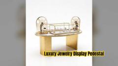 Luxury Jewelry Display Pedestal LED Glass Showcase