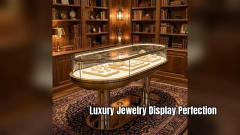Luxury Oval Jewelry Display Case with LED Lighting