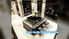 Luxury Matte Black Jewelry Display Cabinet Showcase