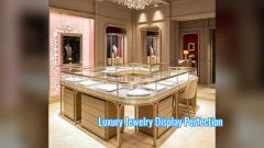 Luxury Jewelry Display Case Champagne Gold Finish