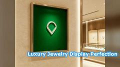 Luxury Jewelry Display Cabinet Warm Gold and Wood Design