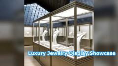 Luxury Champagne Gold Jewelry Display Case Showcase