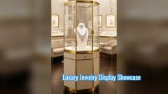Luxury Gold Jewelry Display Cabinet for High End Retail