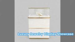 Luxury White and Gold Jewelry Display Case