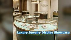 Luxury Circular Jewelry Display Counter with LED Lighting