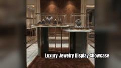 Luxury Round Glass Jewelry Display with LED Lighting