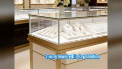 Luxury L Shaped Jewelry Display Case with LED Lighting