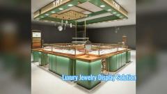 Luxury Green and Gold Jewelry Display Case