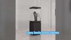 Modern Wooden Jewelry Showcase with LED Lighting