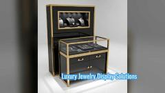 Luxury Black and Gold Jewelry Display Showcase