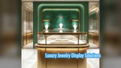 Luxury Emerald Green Jewelry Display Case Store Solution