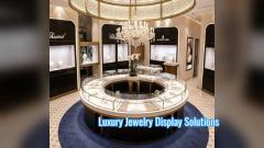 Luxury Jewelry Island Display Custom Wood Glass Showcase