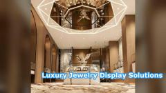 Luxury Walnut and Gold Jewelry Store Display Set