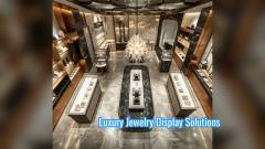 Luxury Marble and Gold Jewelry Store Display Set