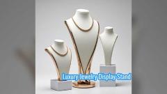 Luxury Rose Gold Necklace Display Stand for Jewelry Stores