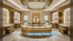 Premium Wood and Glass Jewelry Display Tower Showcase