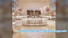 Luxury Geometric Jewelry Display Table with LED Lighting