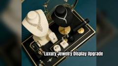 Luxury Velvet Jewelry Display Set with Oriental Gold Frame
