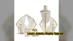 Luxury White Gold Jewelry Display Set for Boutique Stores