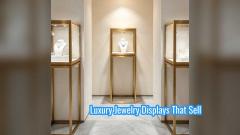 Luxury Gold Jewelry Display Showcase for Retail Stores