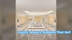 Custom Luxury Gold Jewelry Display Showcase with LED