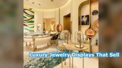 Luxury Jewelry Display Set Beige and Gold Retail Solution
