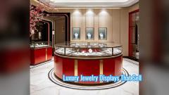 Luxury Red and Gold Jewelry Store Display Set