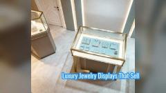 Luxury Jewelry Display Set Taupe and Rose Gold Showcase