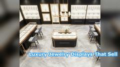 Luxury Black and Gold Jewelry Display Shop Solution