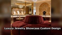 Luxury Jewelry Display Counter Custom Gold Showcase