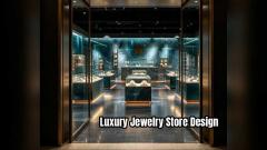 Luxury Teal Marble Jewelry Store Interior Design Solution