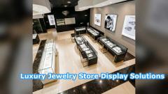 Luxury Black and Gold Jewelry Store Display Solutions