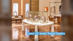 Luxury Round Jewelry Display Counter with LED Lighting