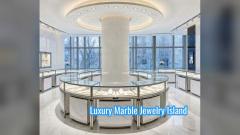 Luxury Marble Jewelry Island Display Case Custom Design