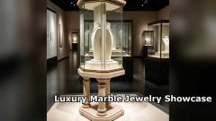 Luxury Marble Jewelry Display Case Premium Glass Showcase