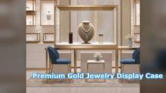 Premium Gold Jewelry Display Case for Luxury Retail Stores