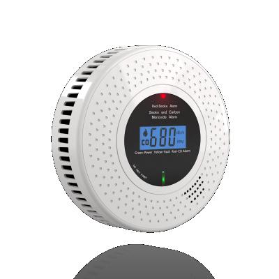 China 4.5V Smoke Carbon Monoxide Detectors White Lithium Battery Smoke Alarm With Photoelectric Sensor for sale
