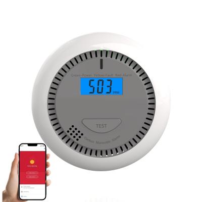 China Smart Tuya WiFi Enabled CO Detector with 10-Year Lifespan and Photoelectric Sensor for Home Security for sale