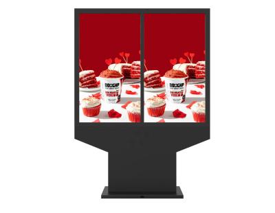 China 55 Inch Digital Standee Outdoor Signage Kiosk Dual Screen Windows Linux System for sale
