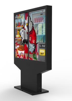 China 55 Inch Digital Standee Outdoor Signage Kiosk Dual Screen Windows Linux System for sale