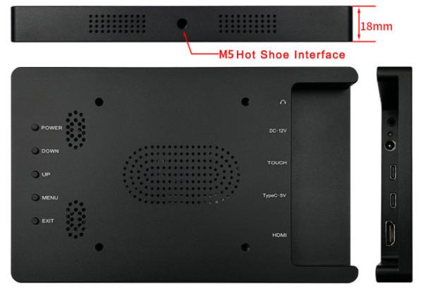 Fotocamera monitor esterno ad alta luminosità portatile da 7 pollici in alluminio 1080P