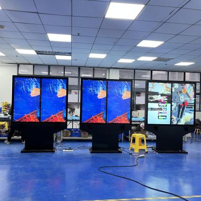 China 55-Inch Dual-Screen Side-By-Side Outdoor Waterproof High Brightness KFC / McDonald'S Menu Boards for sale