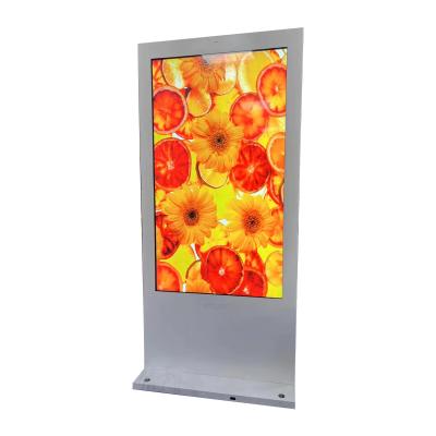 China 75 Inch High Brightness 3000cd/m2 IP65 Waterproof Outdoor Digital Signage LCD Advertising Kiosk for sale