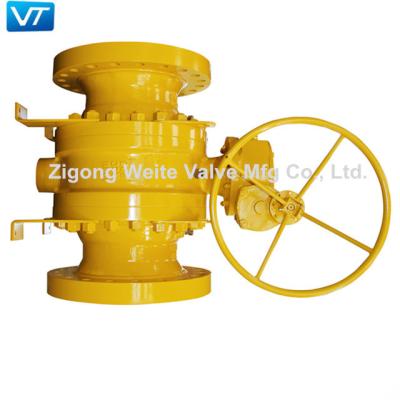 Cina Verme della valvola a sfera ASME B 16,10 dell'orecchione dell'acciaio di colata manovrato mediante ingranaggi in vendita