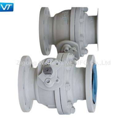 Cina DN100 PN16 Materiale del corpo della valvola a sfera con estremità flangiata in acciaio al carbonio WCB in vendita