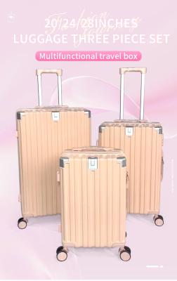 China TravelPro 3-Piece Luggage Set with Spinner Wheels Hardside Suitcases 20/24/28 Inch TSA Lock USB Charging Cup Holder Makeup Bag for Men Women Black White Pink Yellow Grey Blue for sale