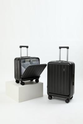 China ABS New Multi-Functional Front-Opening Suitcase 20-Inch Hard-Shell Suitcase with Spinner Wheels Front-Opening Pocket Suitcase -1988 for sale
